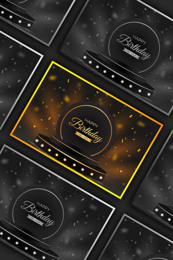 Birthday with 3D Podium and Confetti – MasterBundles