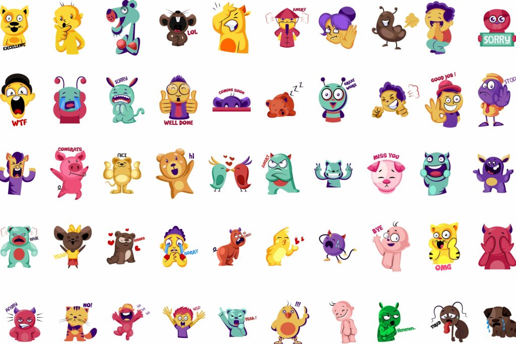 97 Stickers and Emotions Illustrations – MasterBundles