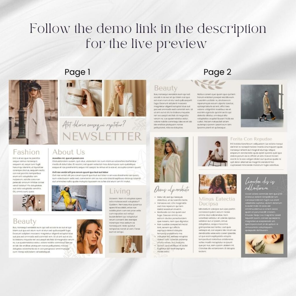 Canva Newsletter Template Cosmetics - Digital and Print Ready ...
