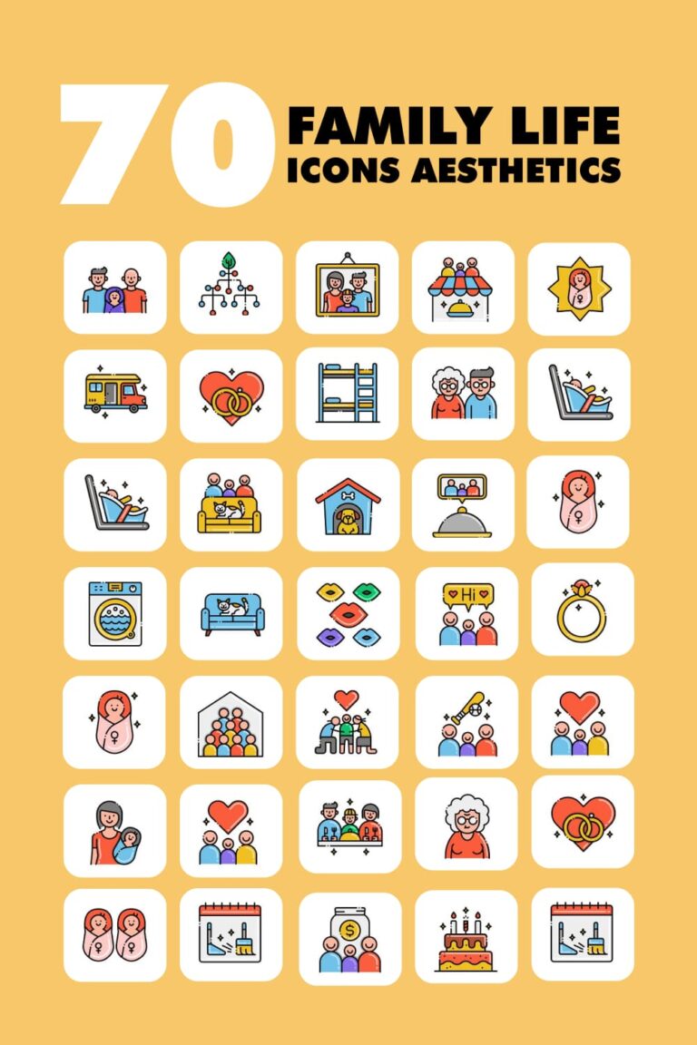 70 Family Life Icons - Aesthetics – MasterBundles