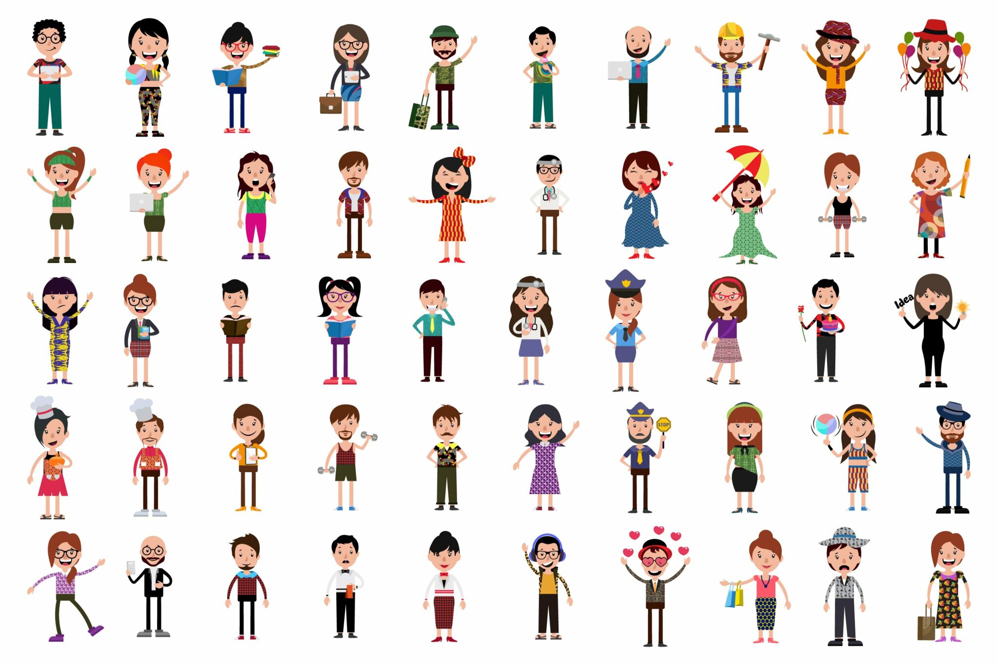 50 - Unique Character Situation Illustrations – MasterBundles