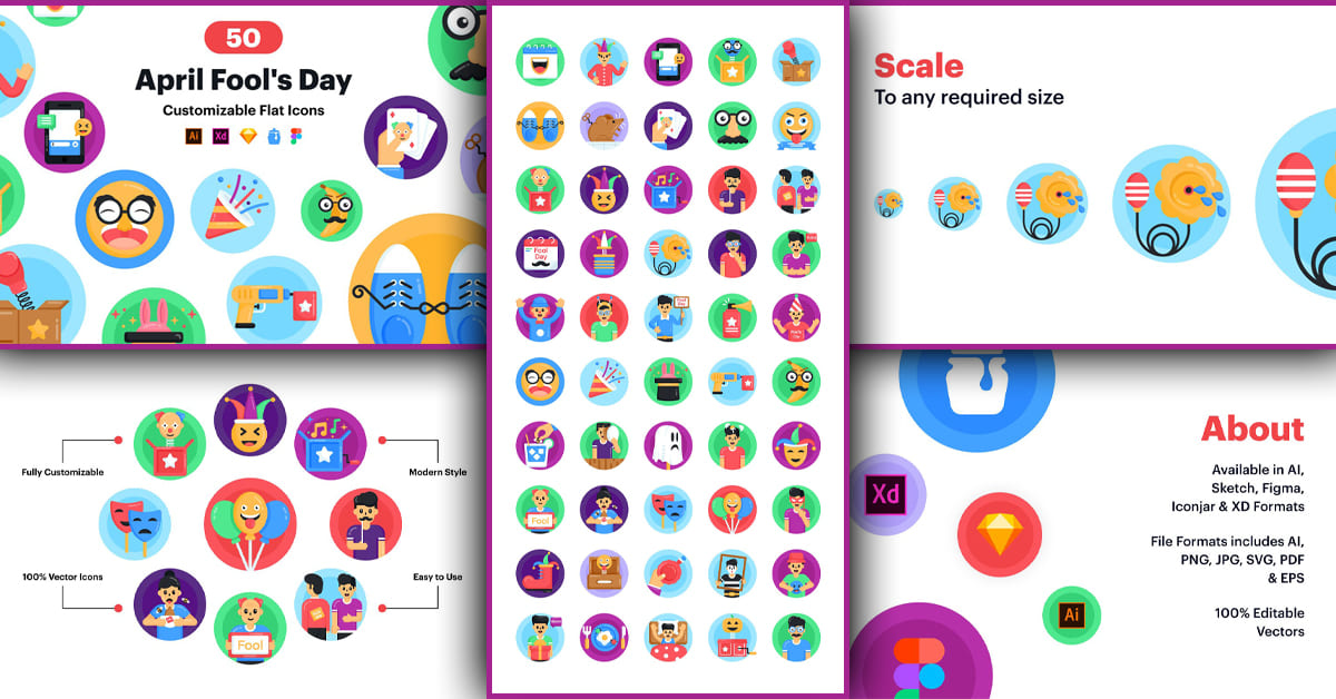 April Fools Icon - 50 Vector Icons – MasterBundles