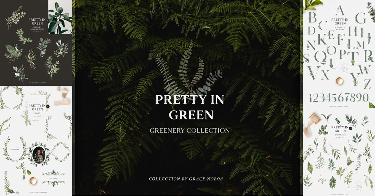 Pretty in Green - Greenery Set – MasterBundles