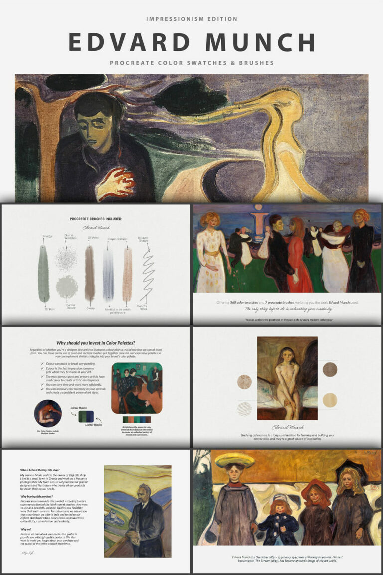 Edvard Munch's Procreate Brushes – MasterBundles