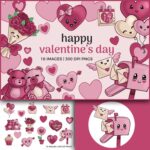 Happy Valentine's Cute Clipart Set – MasterBundles