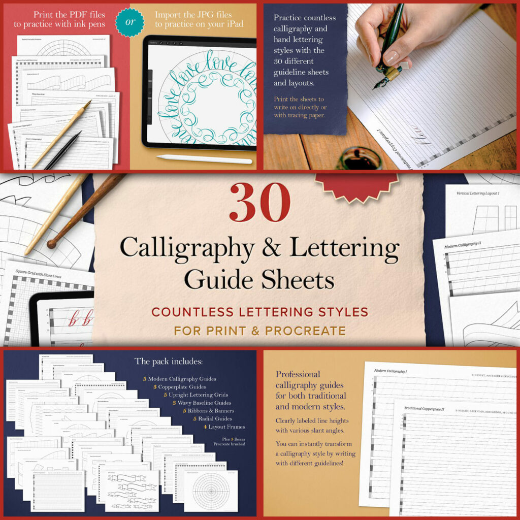 Lettering Guides | Print & Procreate – MasterBundles