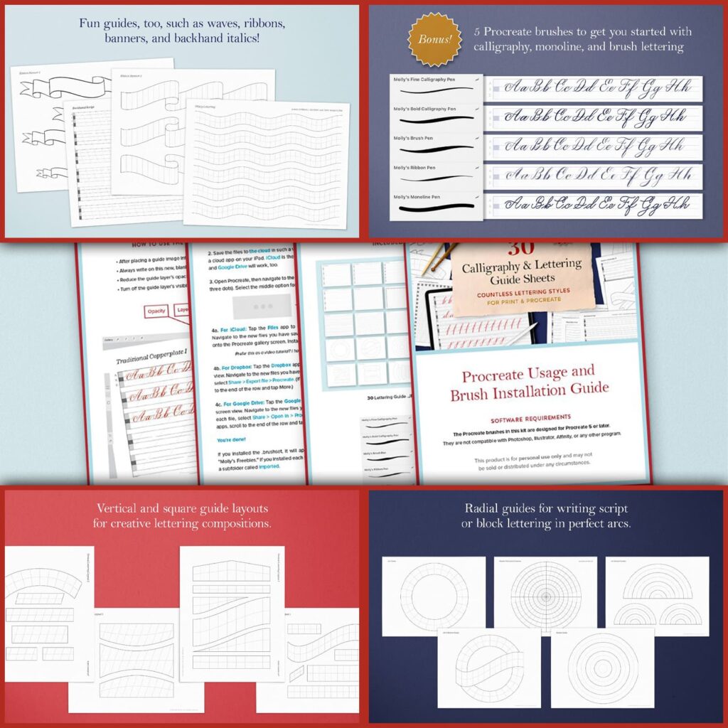Lettering Guides | Print & Procreate – MasterBundles