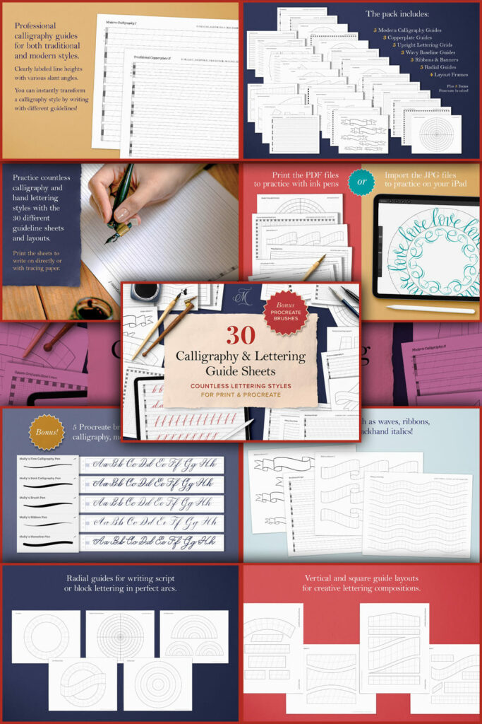 Lettering Guides | Print & Procreate – MasterBundles
