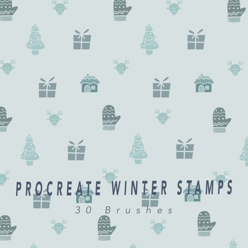 Procreate Winter Stamps Brushes - MasterBundles