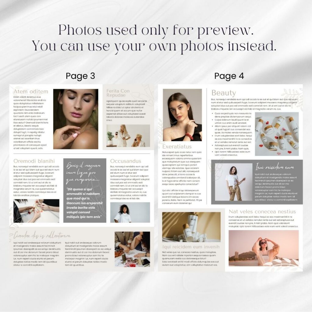 Canva Newsletter Template Cosmetics - Digital and Print Ready ...