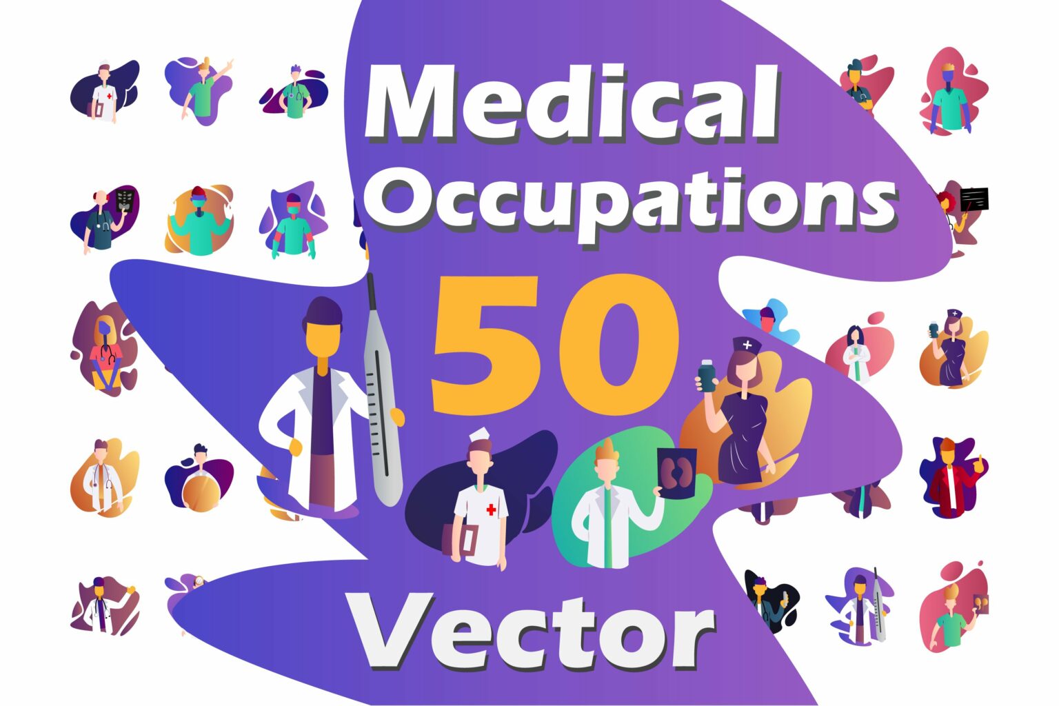 50 Medical Occupations Illustrations – MasterBundles