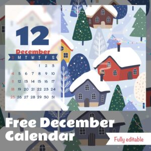 Free Printable December Calendar – MasterBundles