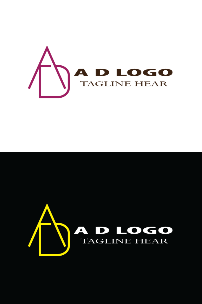 Minimalist A & D Letters Logo - MasterBundles