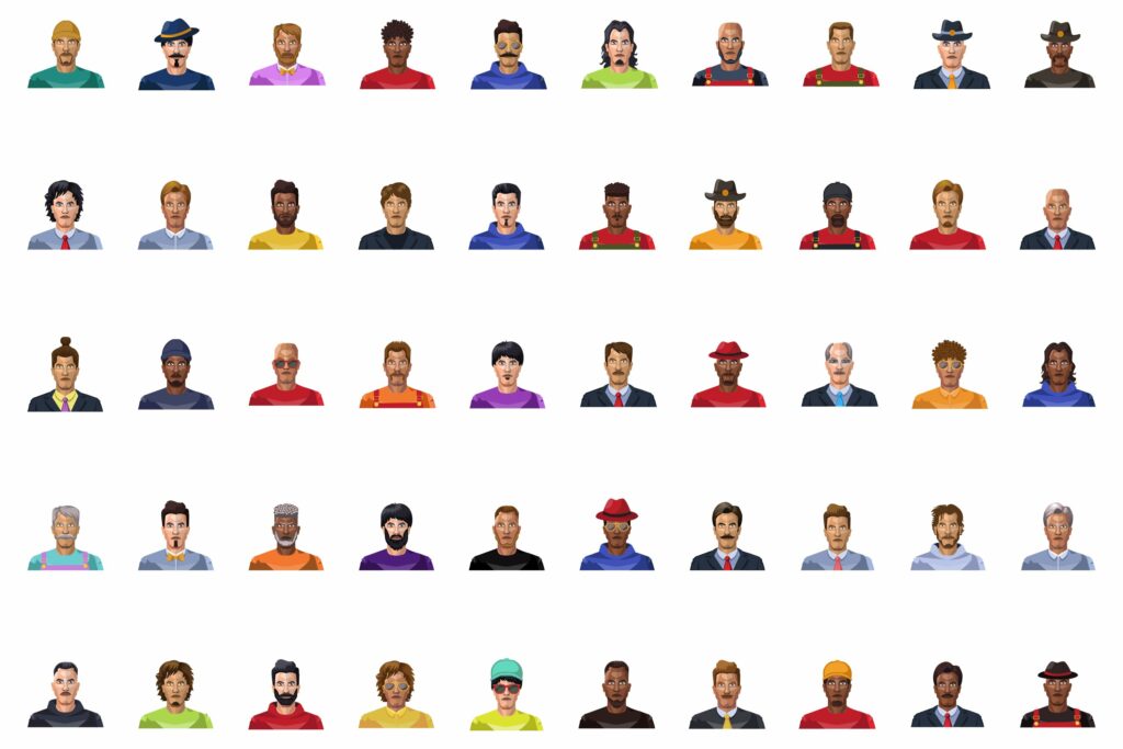 50 Realistic Men Vector Illustrations – MasterBundles