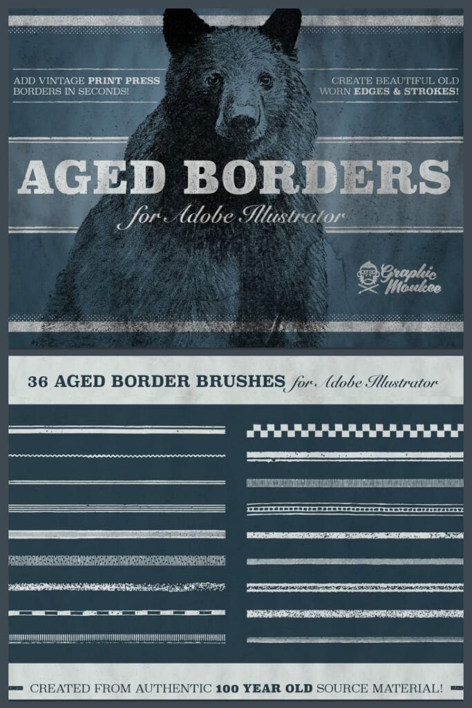 Aged Borders for Adobe Illustrator – MasterBundles