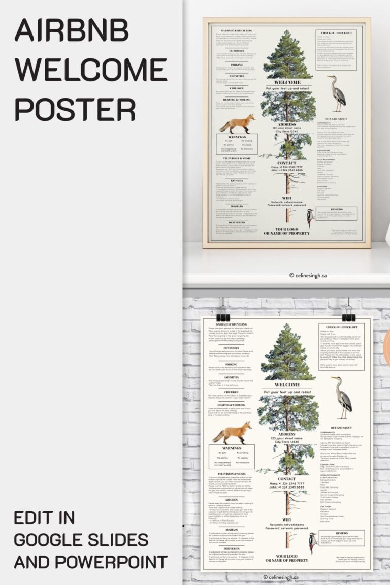 Editable Airbnb Welcome Poster And Powerpoint – MasterBundles