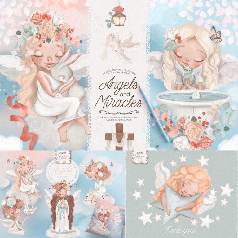 Angels & Miracles Baptism Clipart Collection – MasterBundles