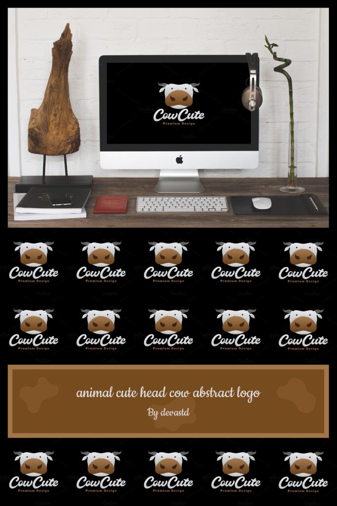Animal Cute Head Cow Abstract Logo – MasterBundles