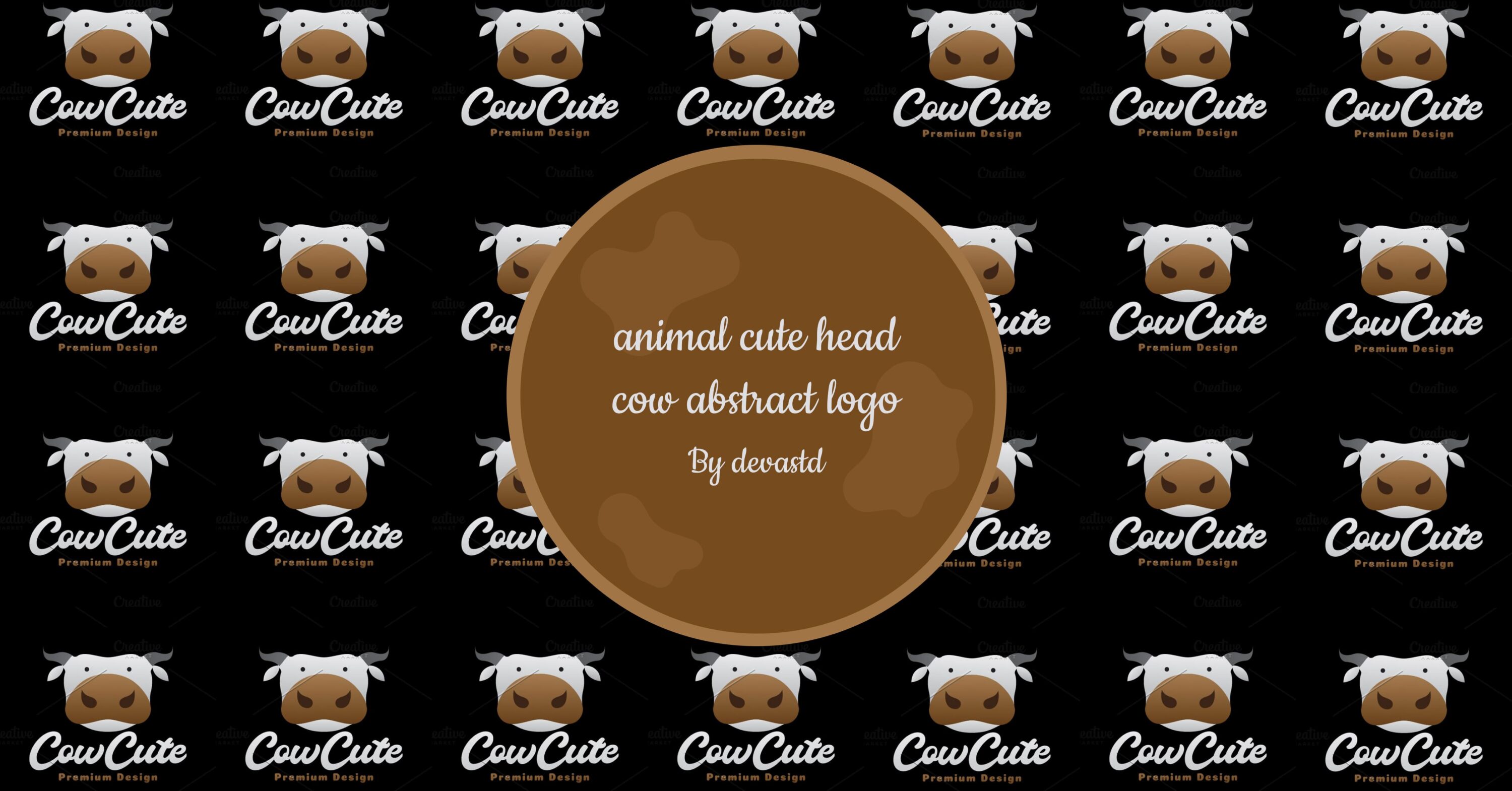 Animal Cute Head Cow Abstract Logo – MasterBundles