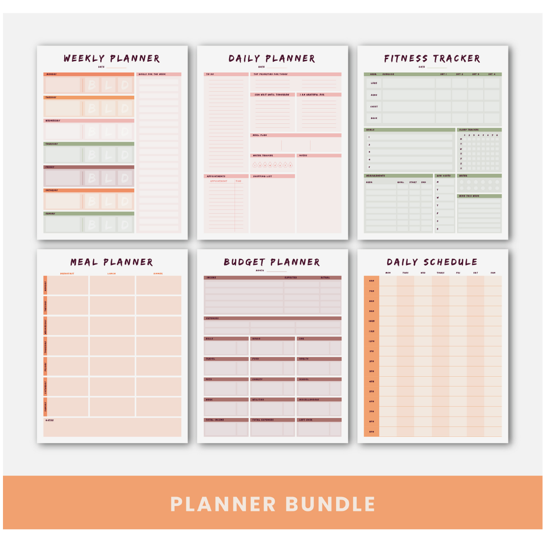 Multipurpose Planners Set Design Easily Editable - MasterBundles