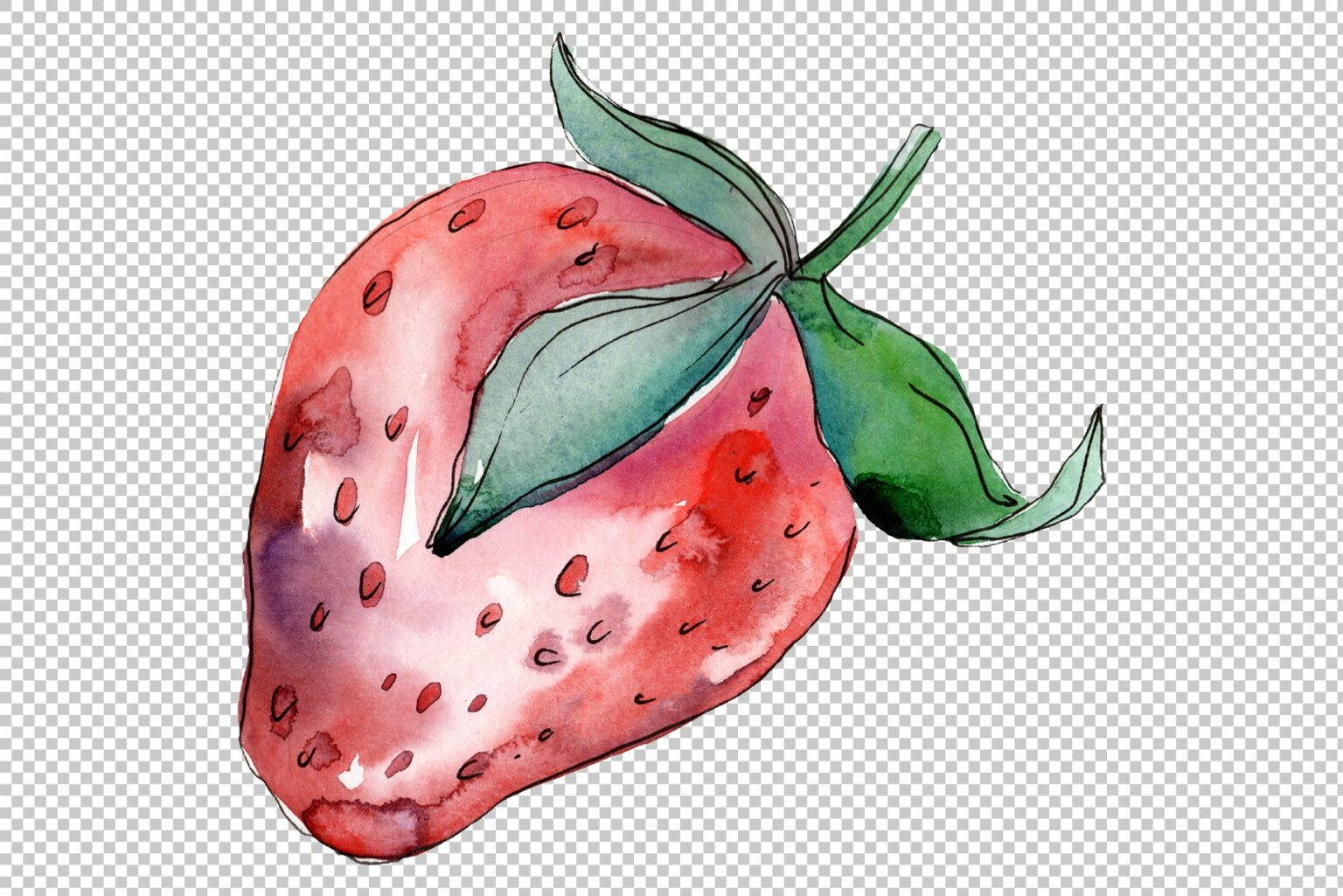 Strawberry Red Watercolor Png – MasterBundles