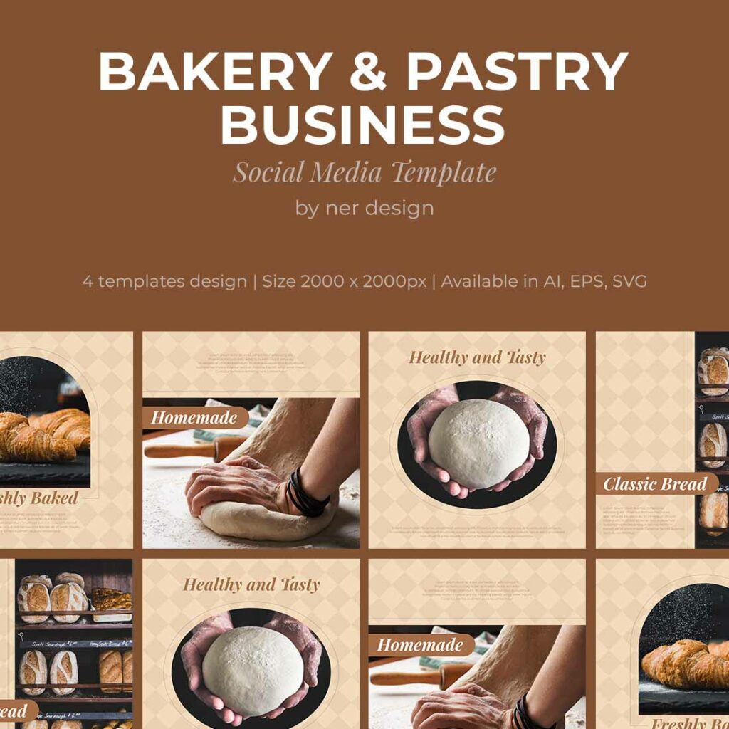 Bakery Business Social Media Banner Template - MasterBundles