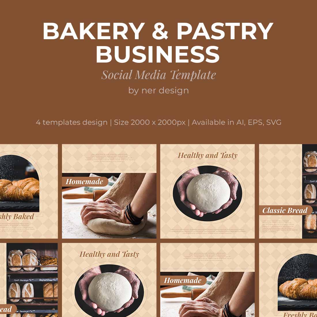 Bakery Business Social Media Banner Template - MasterBundles