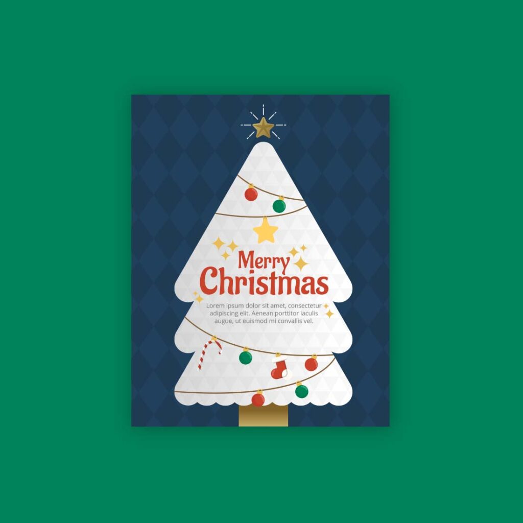 Simple Modern Christmas Greeting Cards Vector Design - MasterBundles