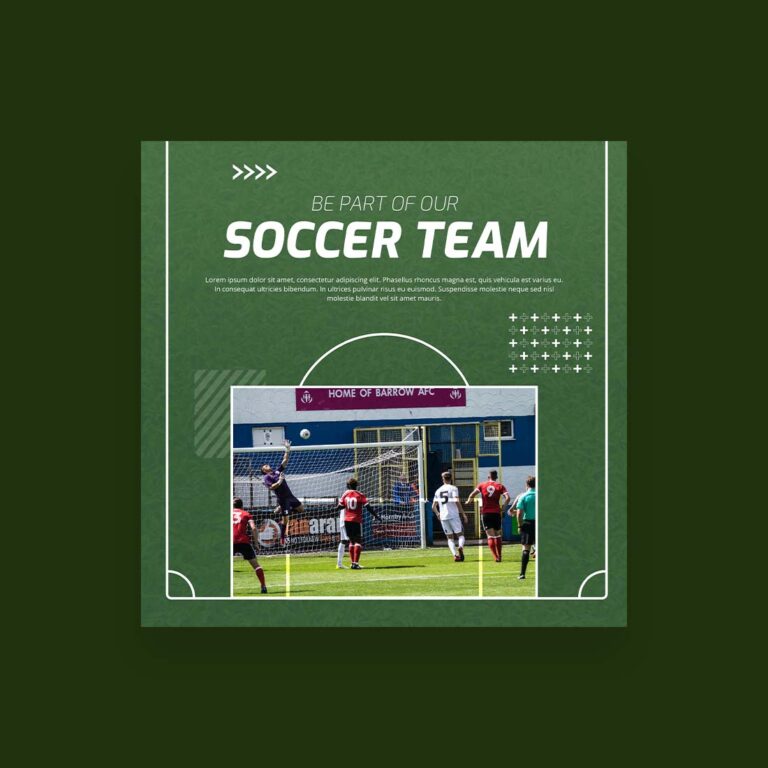 4 Soccer Sport Club Social Media Banner Template - MasterBundles