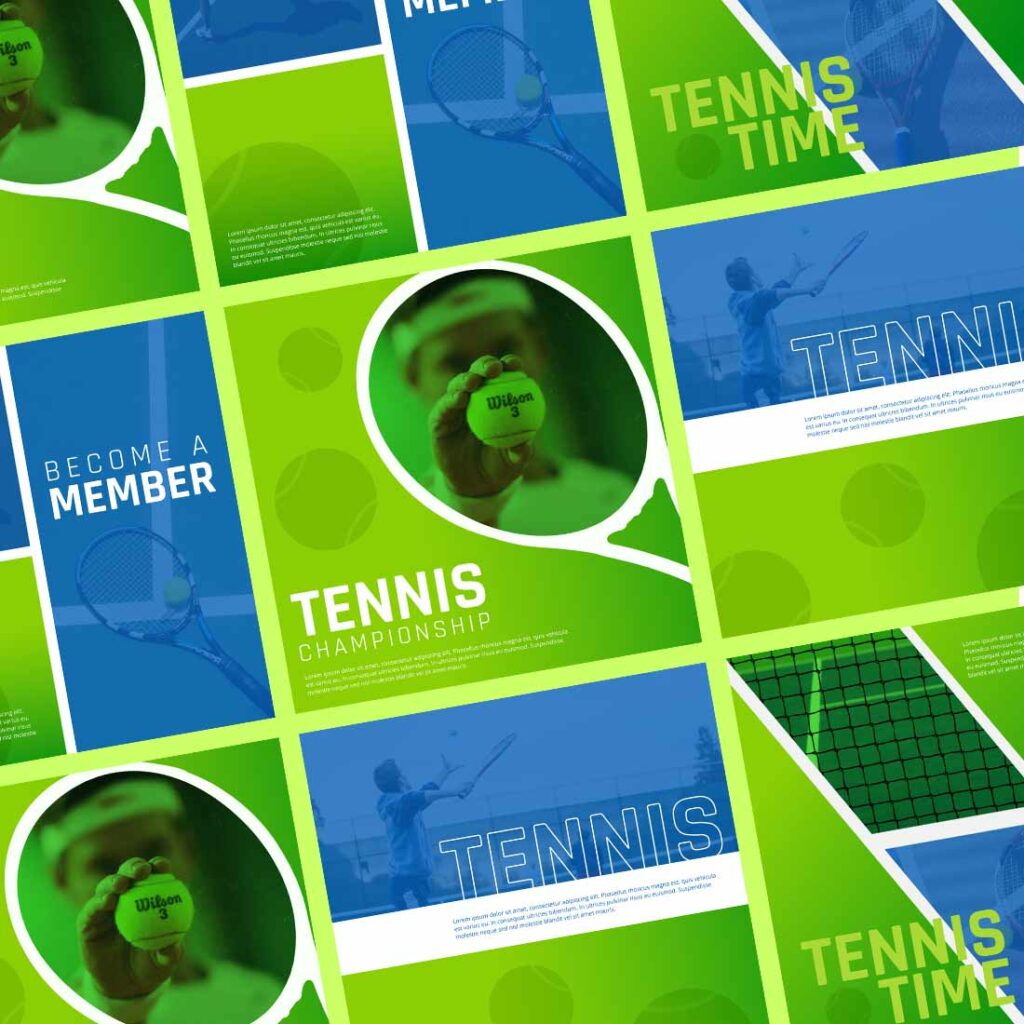 4 Tennis Sport Club Social Media Banner Template - MasterBundles