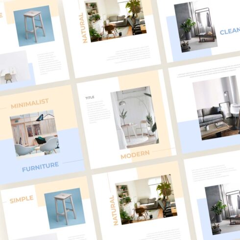 6 Minimalist Interior & Furniture Social Media Banner Template - Only ...