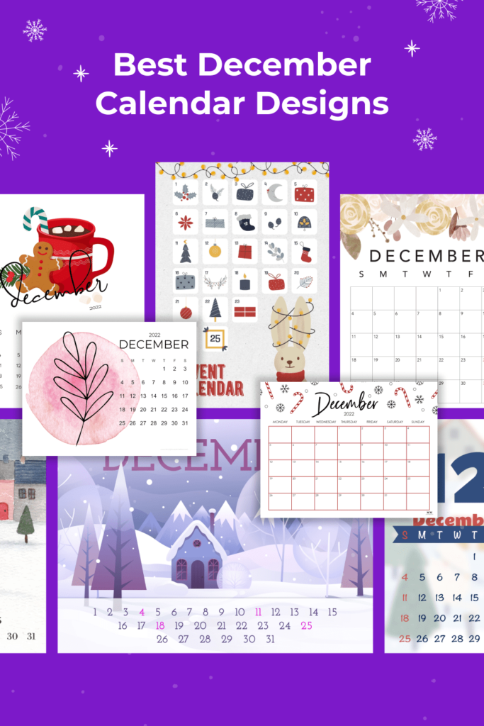 40+ Splendid Printable December Calendar 2022 Designs