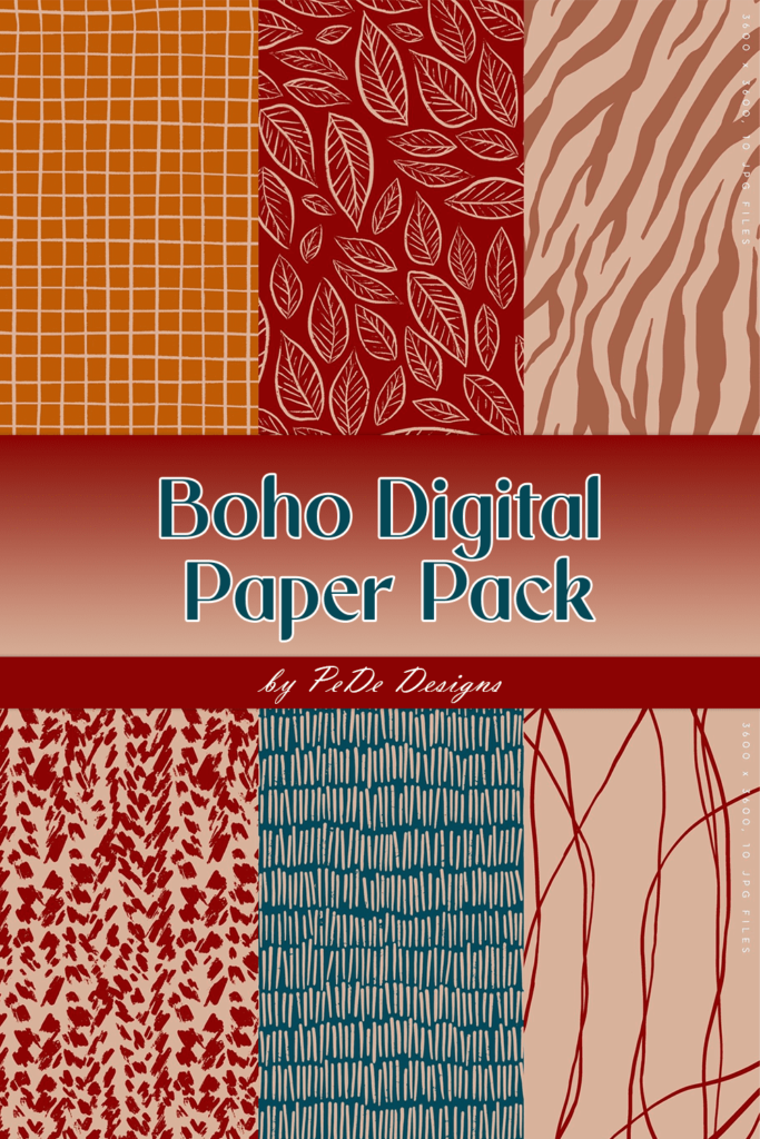 Boho Digital Paper Pack – MasterBundles