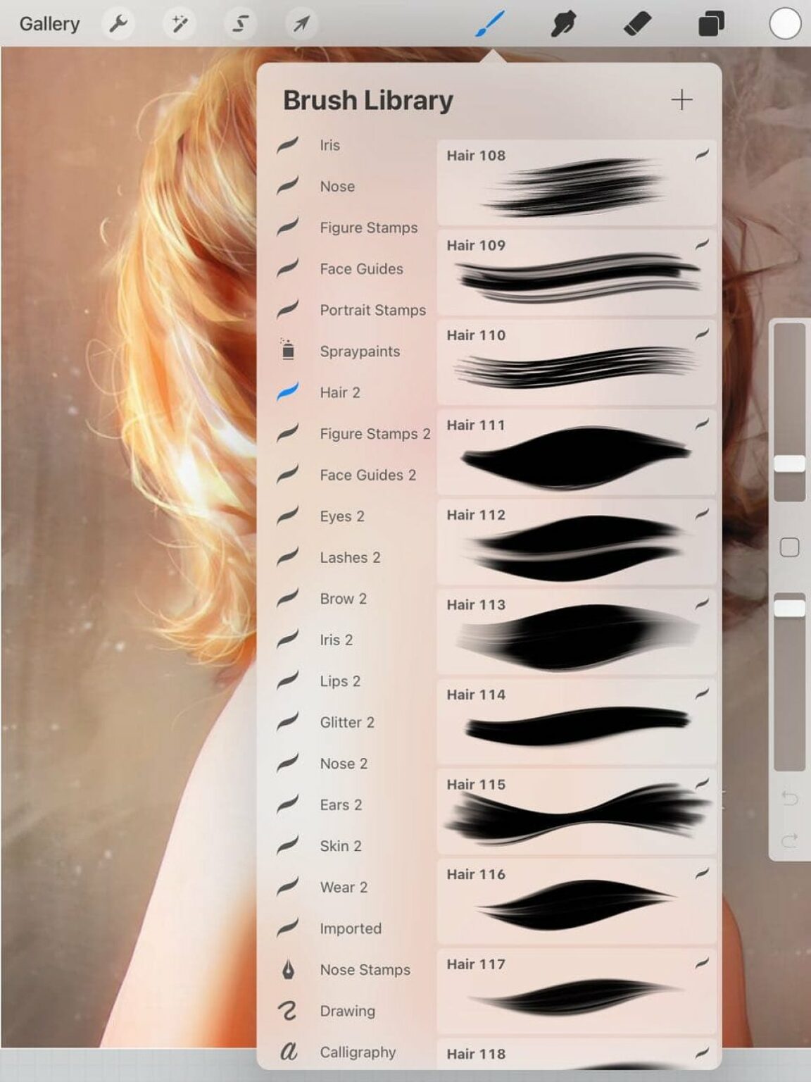 121 Hairs Brushes Procreate Brushes – MasterBundles