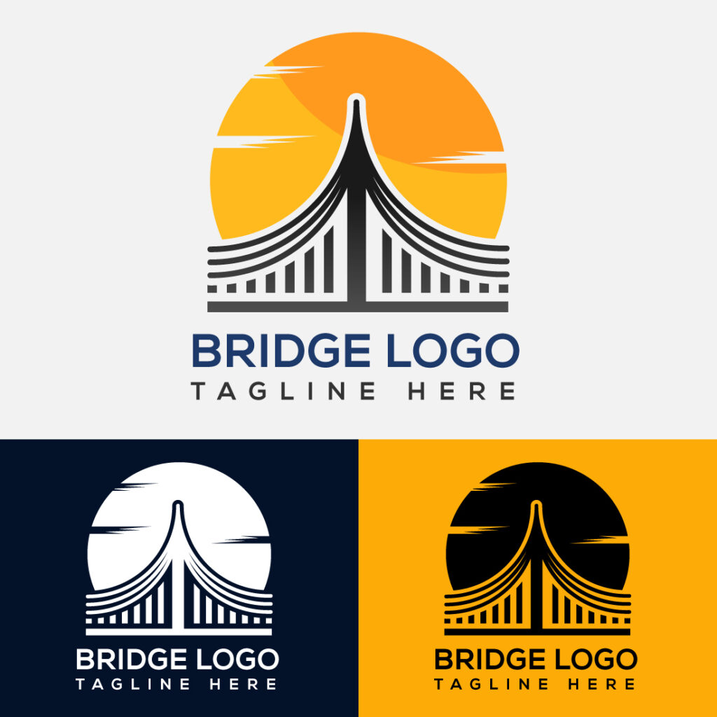 Modern Bridge Vector Logo Design Template - MasterBundles