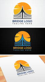 Modern Bridge Vector Logo Design Template | MasterBundles