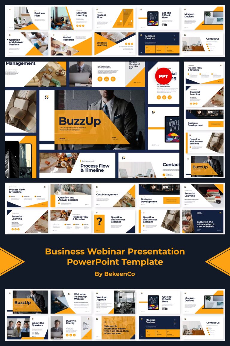 Business Webinar Presentation PowerPoint Template – MasterBundles