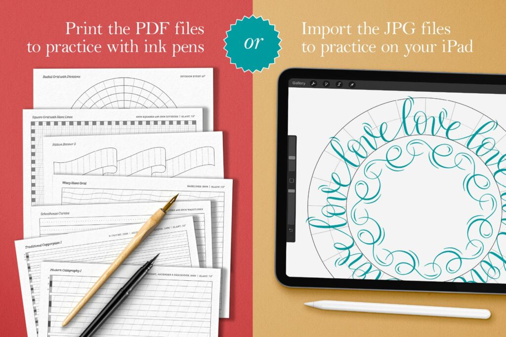 Lettering Guides | Print & Procreate – MasterBundles