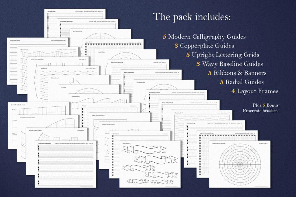 Lettering Guides | Print & Procreate – MasterBundles