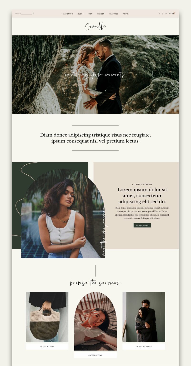 Camille - Feminine WordPress Theme – MasterBundles