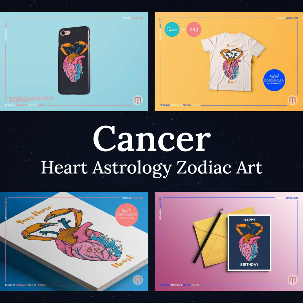 Cancer Heart Astrology Zodiac Art – MasterBundles