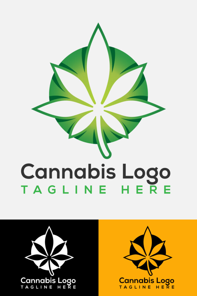 Modern Cannabis Leaf Logo Design - MasterBundles