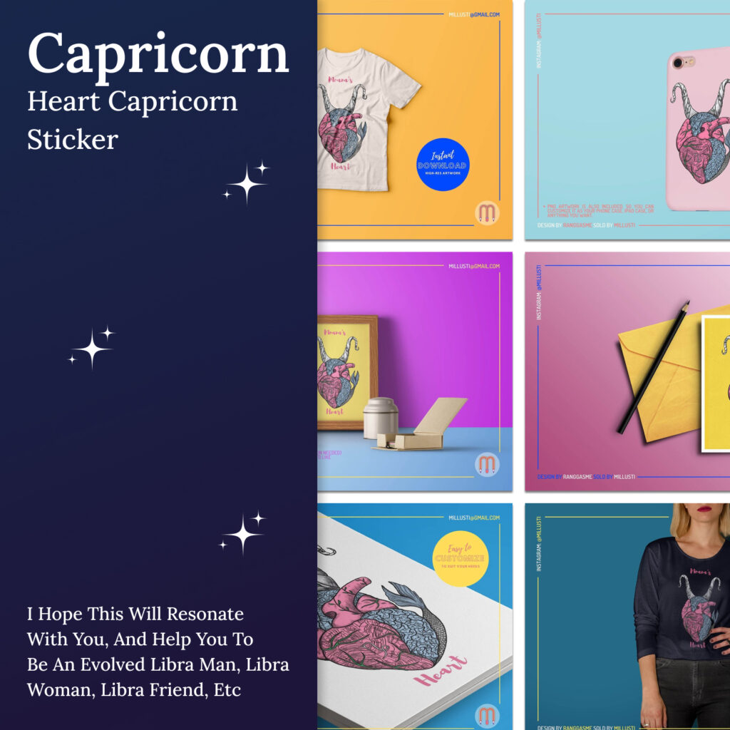 Capricorn Heart Capricorn Sticker – MasterBundles
