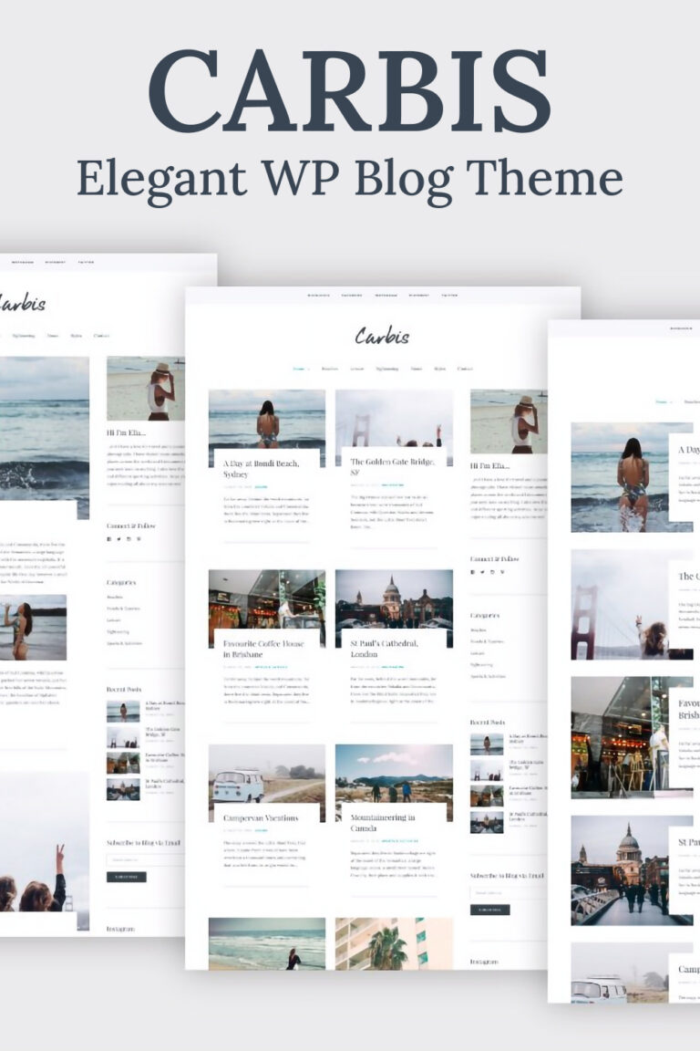 Carbis - Bold, Elegant WP Blog Theme – MasterBundles