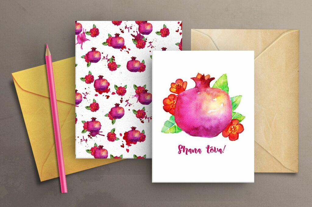 Rosh Hashana Card. Jewish New Year. – MasterBundles