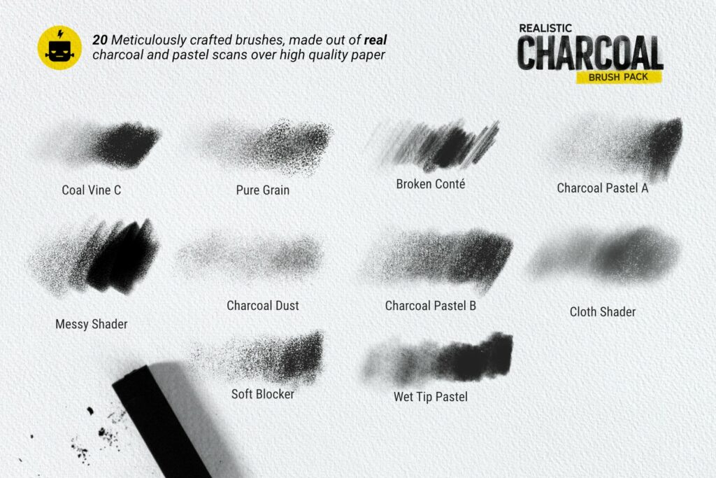 Realistic Charcoal 2 for Procreate – MasterBundles