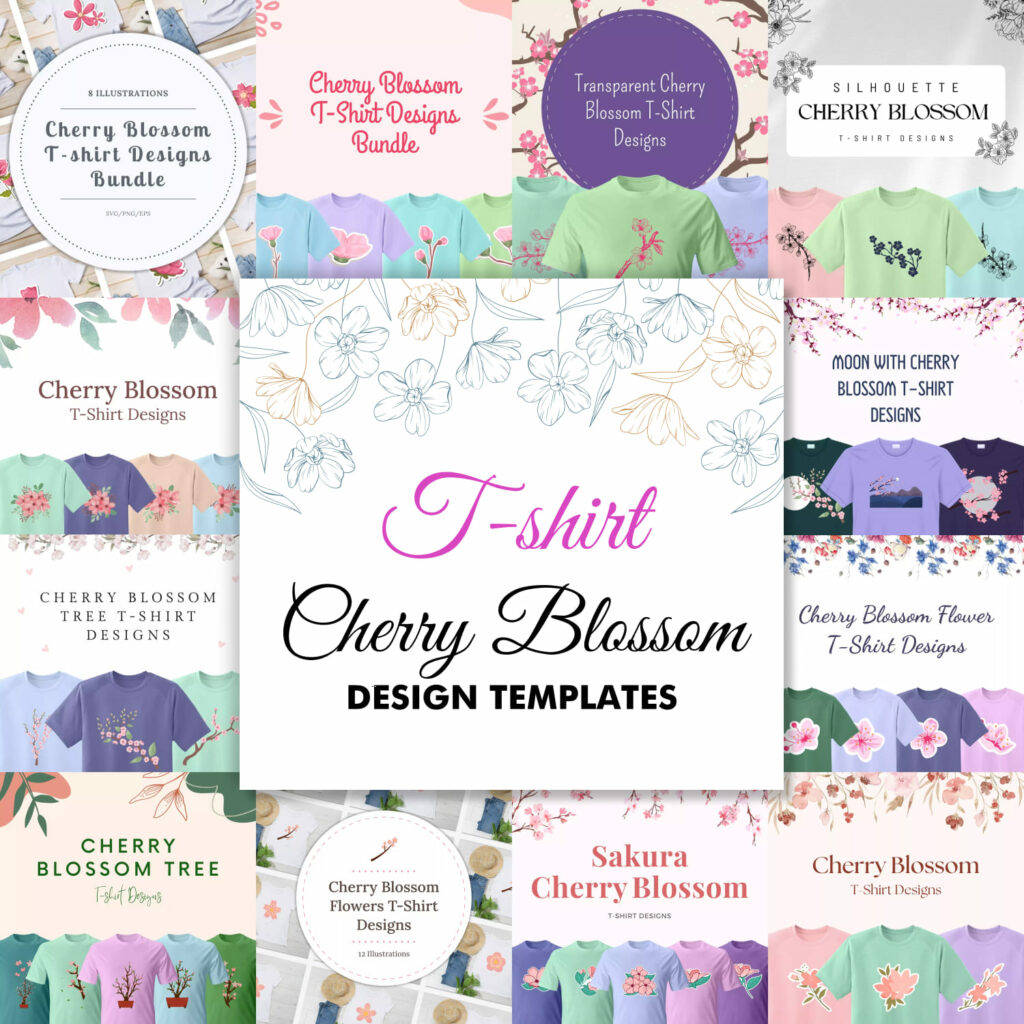 Cherry Blossom T-shirt Design Templates – MasterBundles