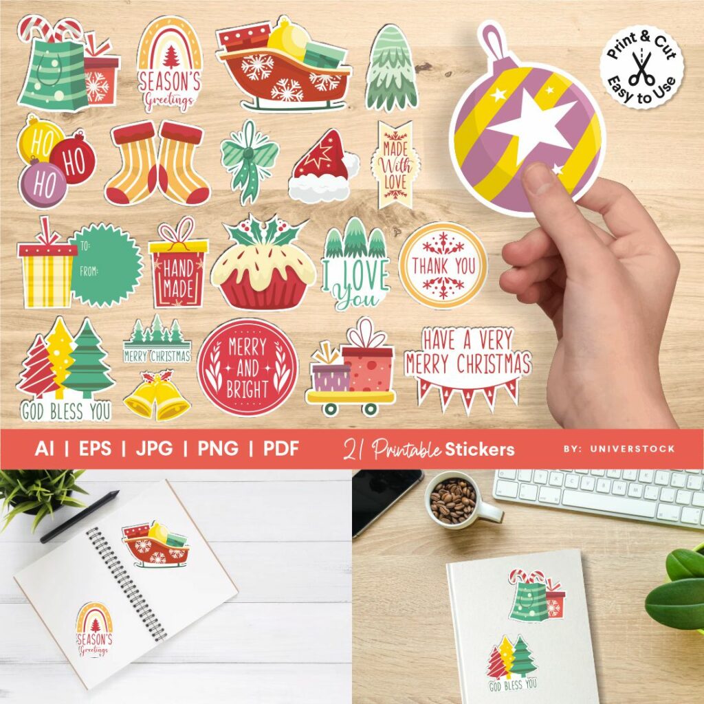 Realistic Sticker Mockup | Master Bundles