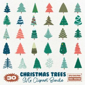 Christmas Trees Clipart Bundle - MasterBundles