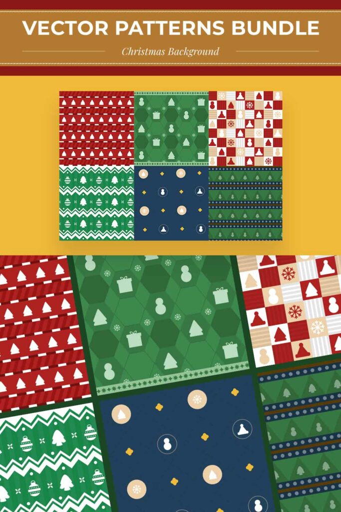 Christmas Background Vector Patterns Design - MasterBundles
